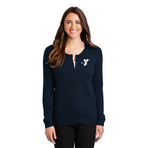 Ladies Cardigan Sweater - Embroidered YMCA Logo